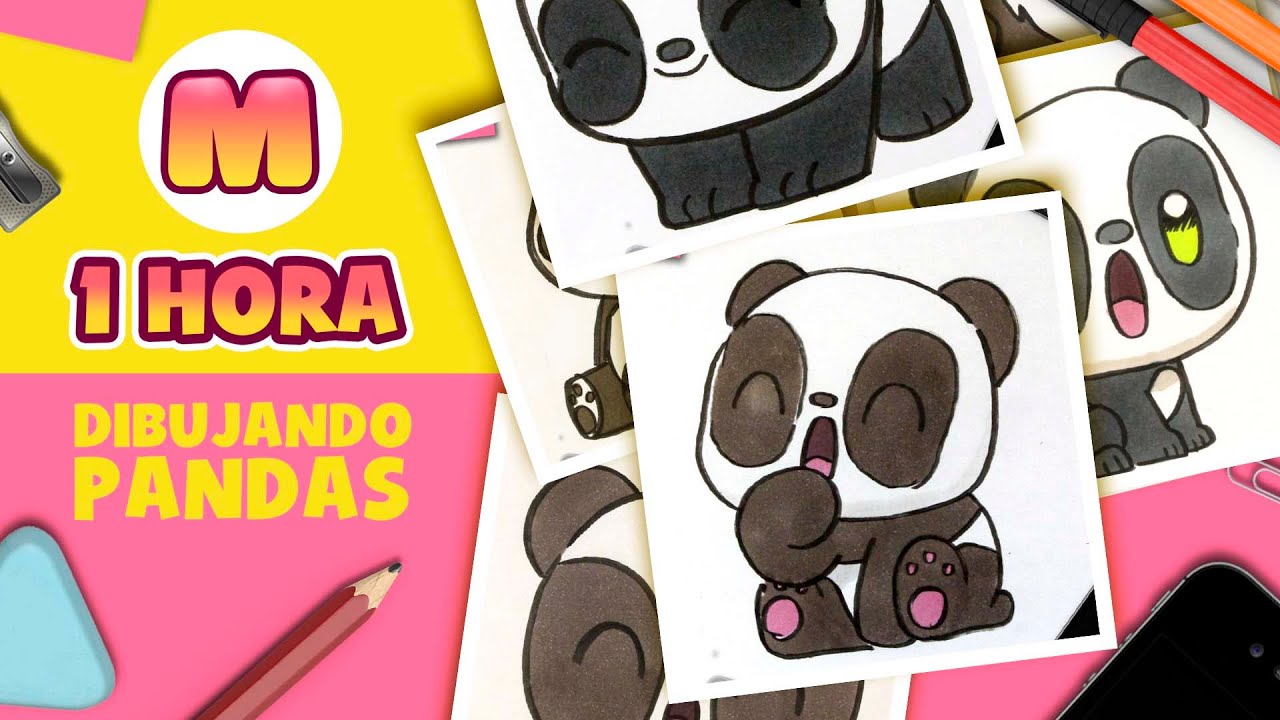 1 Hora Dibujando Pandas Kawaii рџ Cгіmo Dibujar Un Panda Kawaii рџ Dibujos