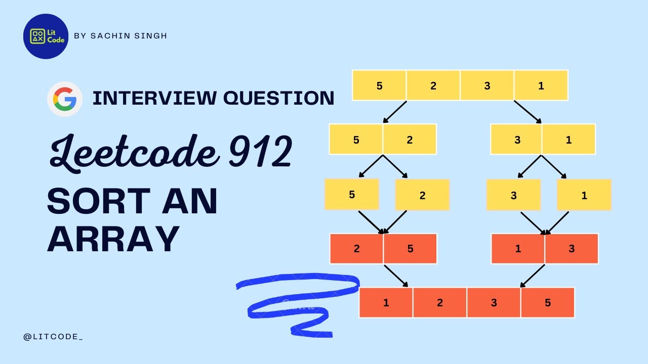 Sort An Array Leetcode 912 Python Youtube