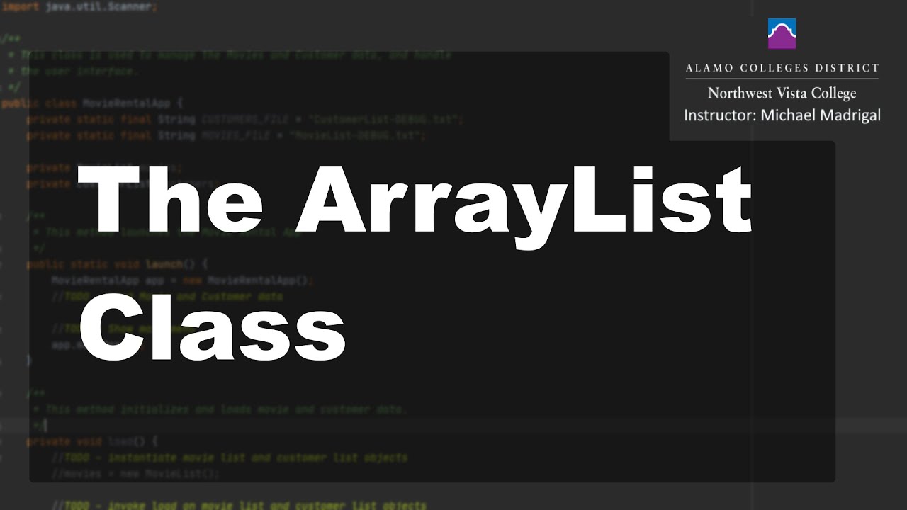 Java 2 Online 7 06 The Arraylist Class Youtube