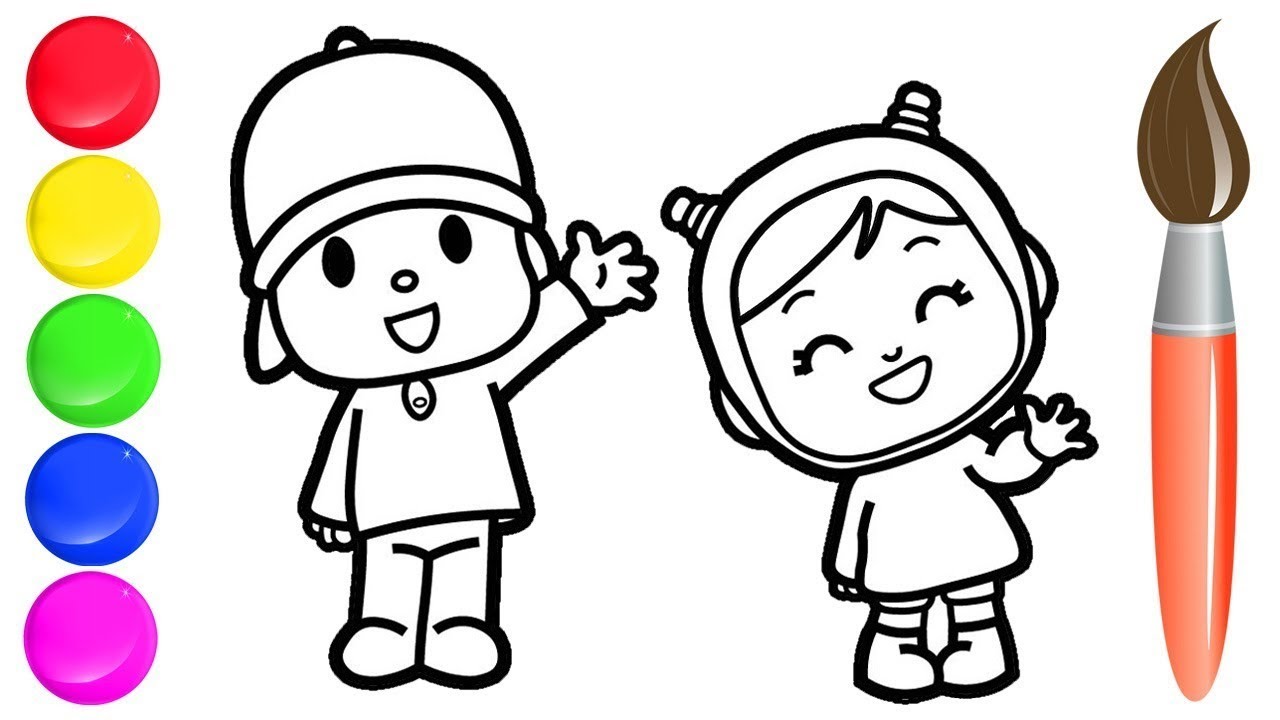 Drawing And Coloring Pocoyo And Nina L Easy Drawing L Pocoyo Drawing рџ
