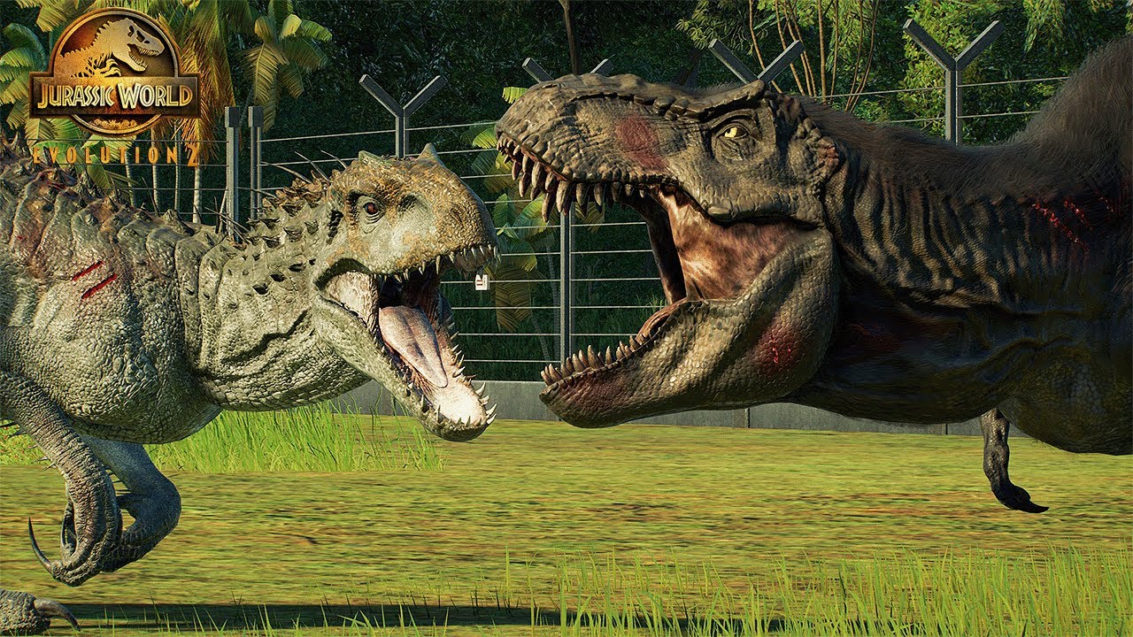 T Rex Vs Indominus Rex En Jurassic World D Rex Vs Indominus Rex Who