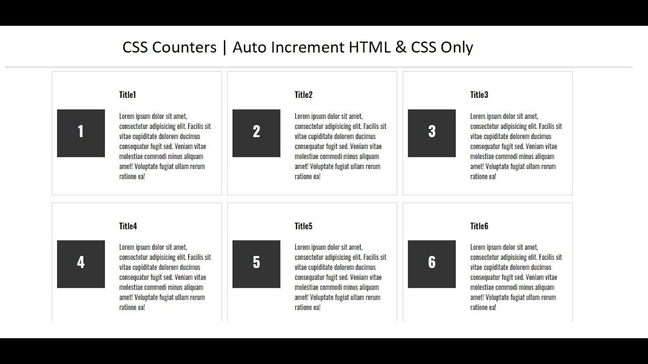 Css Counters Auto Increment Number Css Counter Increment Using Html