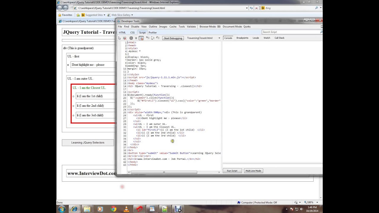 Jquery Closest Demo Youtube