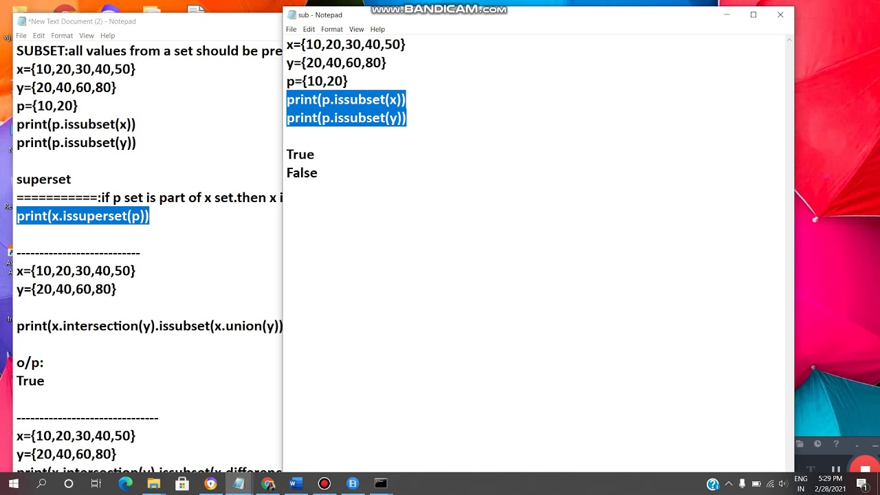 Python Subset Superset Concepts Vl Infotech Youtube