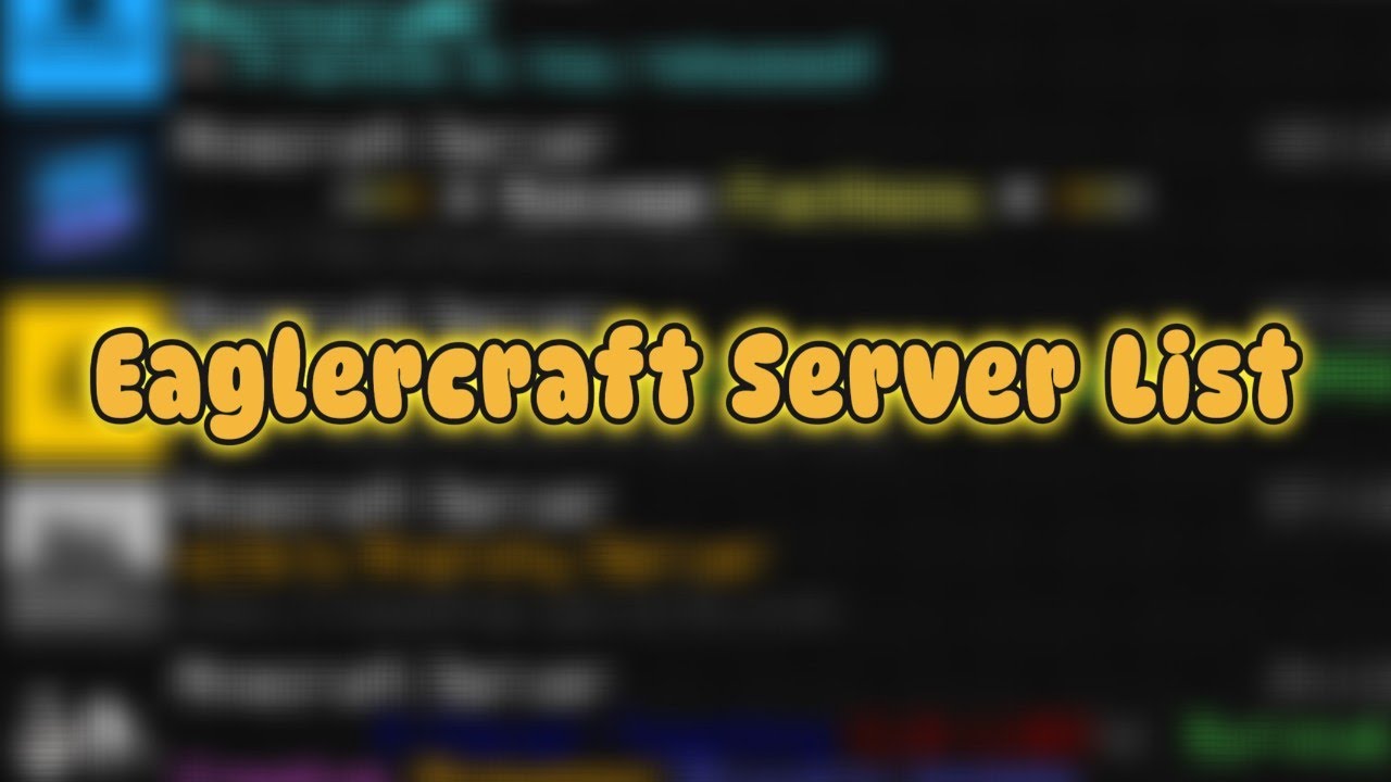Eaglercraft Server List Updated Youtube