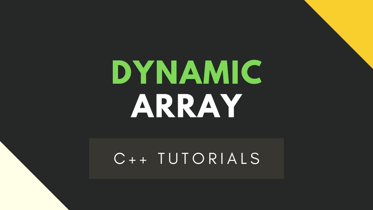 C Tutorials Dynamic Array Youtube