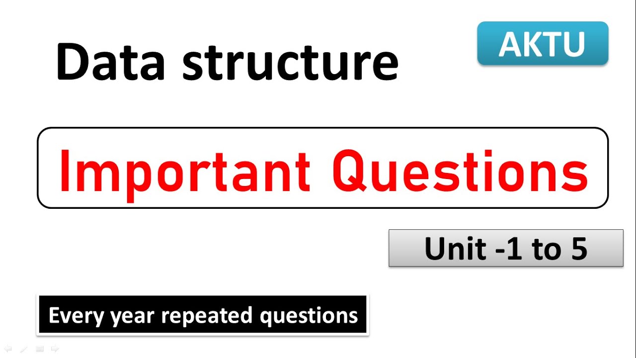Data Structure Important Questions Aktu Youtube