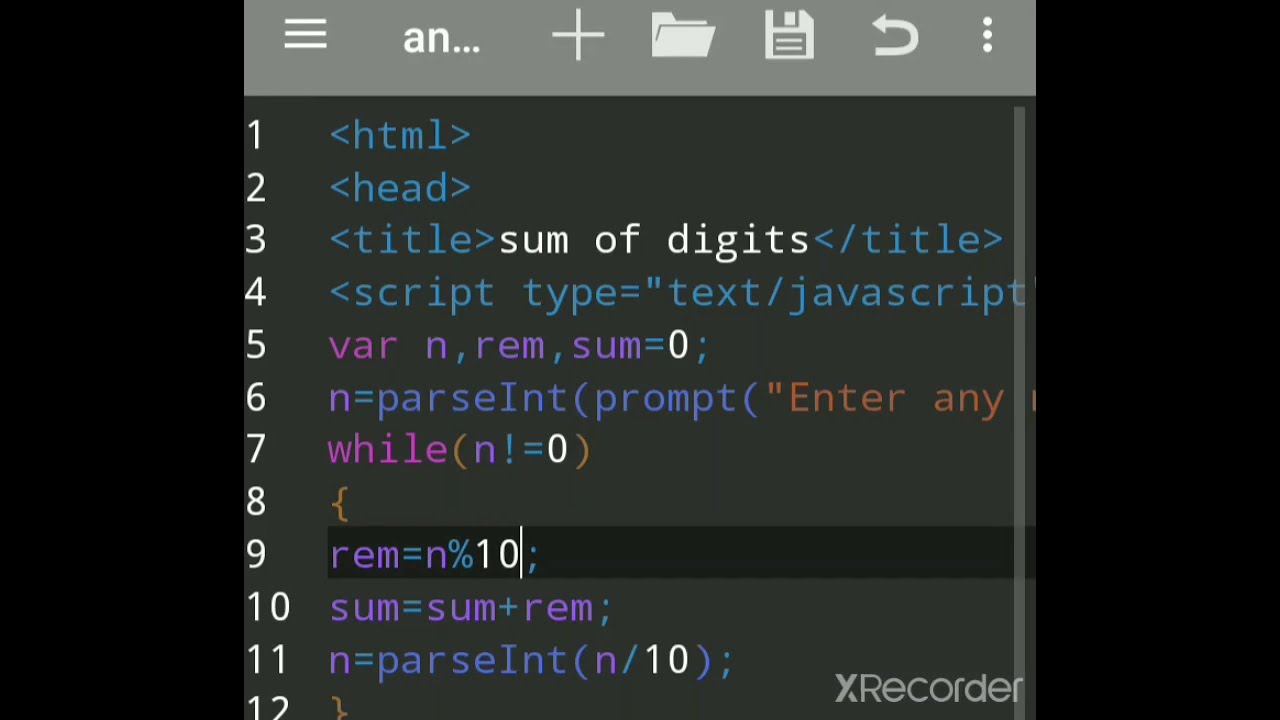 Javascript Sum Of Digits Of Number Sum Of Digits Of Number In