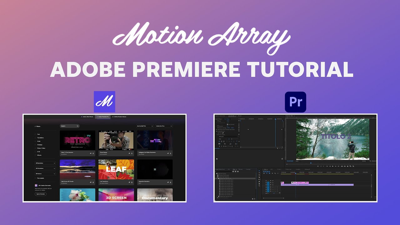 Motion Array Presets Tutorial Adobe Premiere Youtube