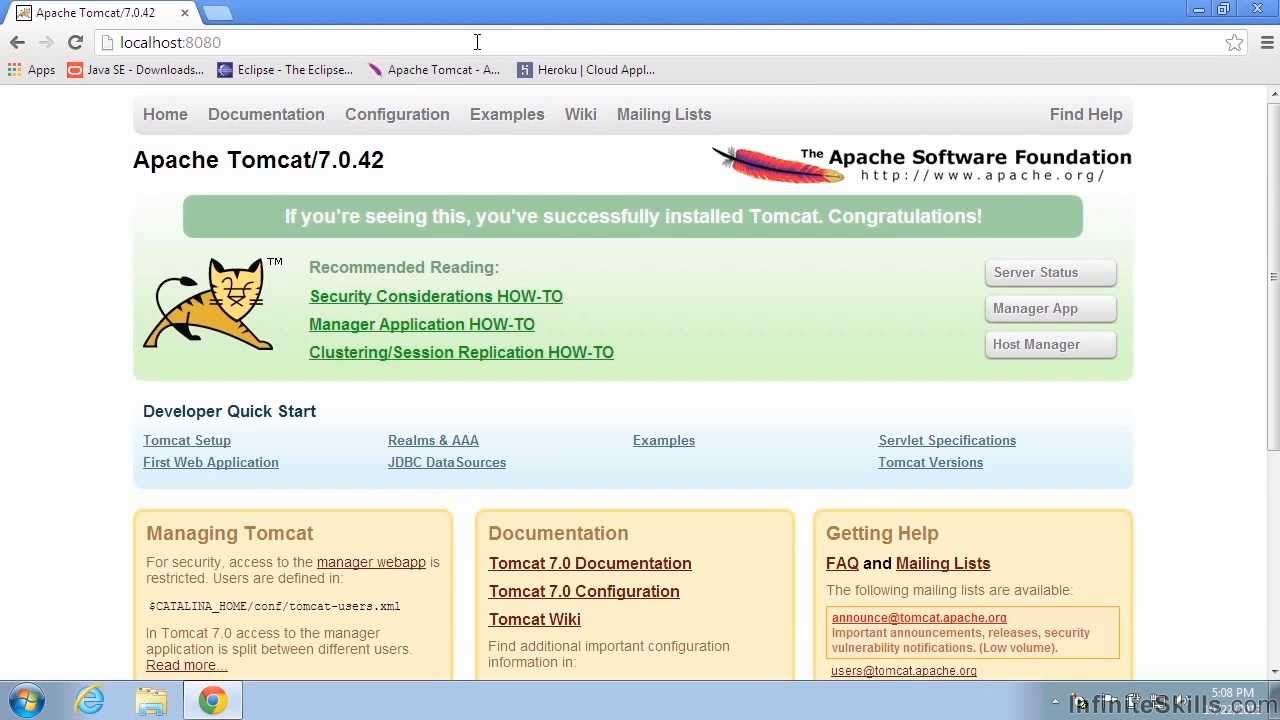 Java Ee 7 Tutorial Installing Apache Tomcat Container Youtube