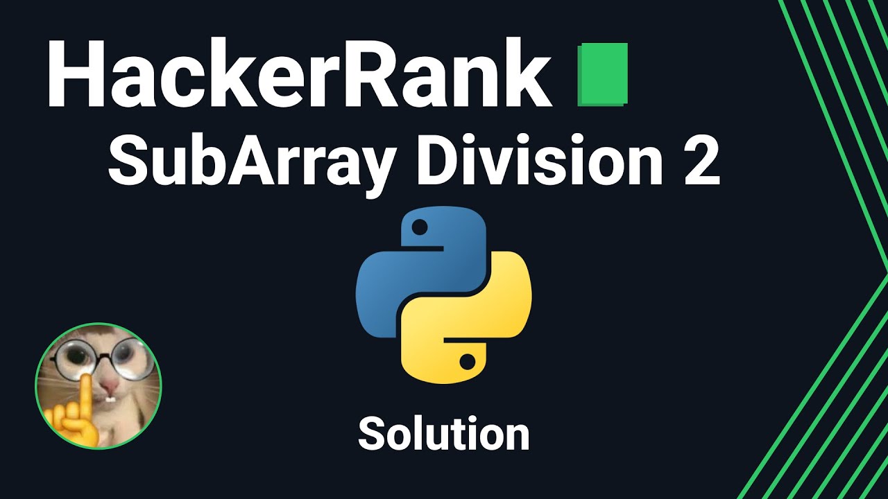 Subarray Division 2 Hackerrank Youtube