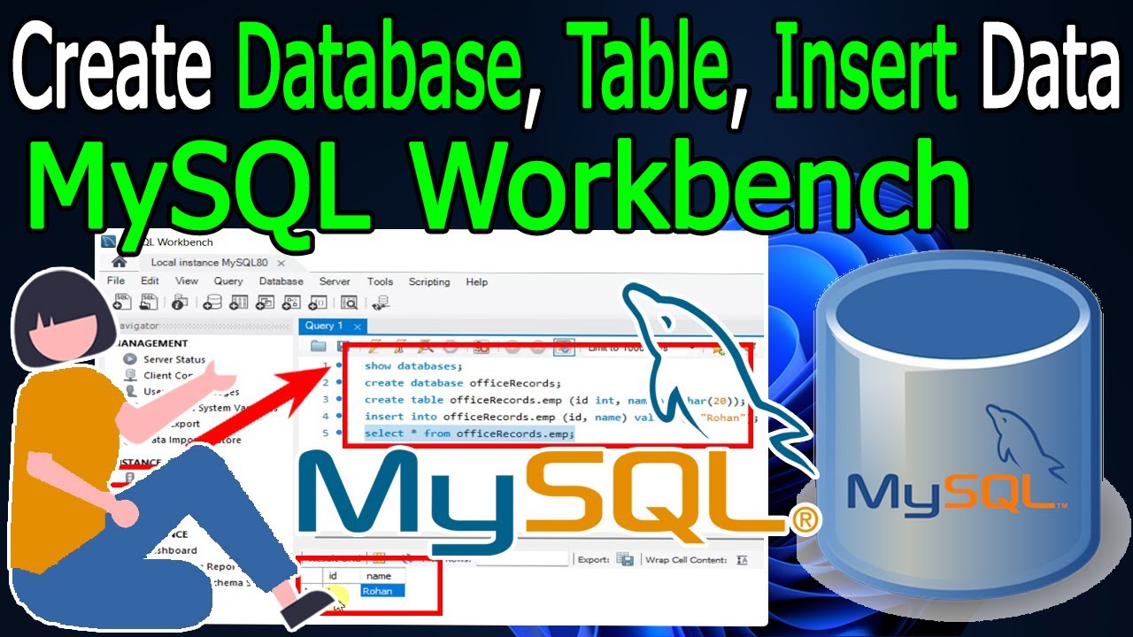 How To Create Database Table And Insert Data In Mysql Server And