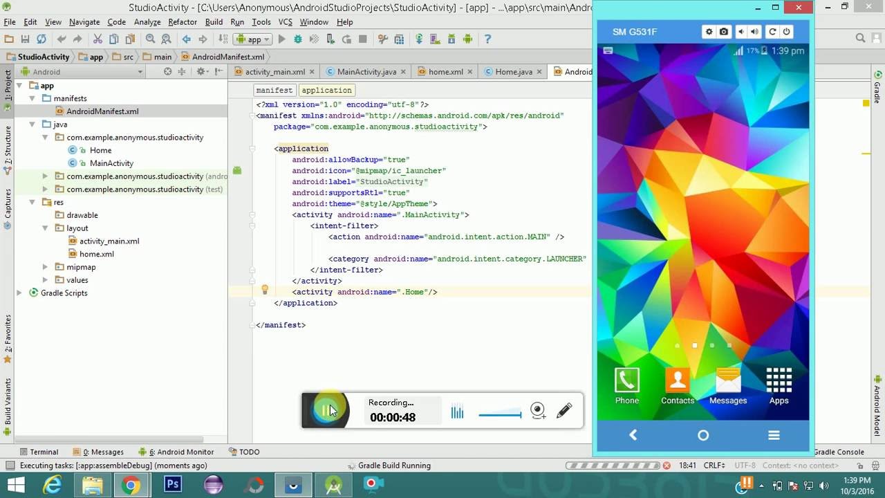 Android Create New Activity Layout Android Studio Youtube