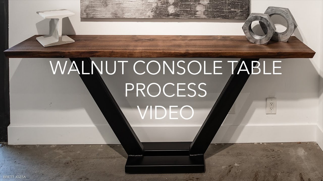 Live Edge Walnut Console Table Full Process Youtube