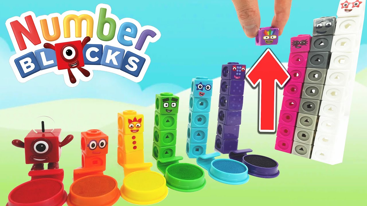 Help Numberblock 7 Build His Body With Color Stamps Fun Learning With