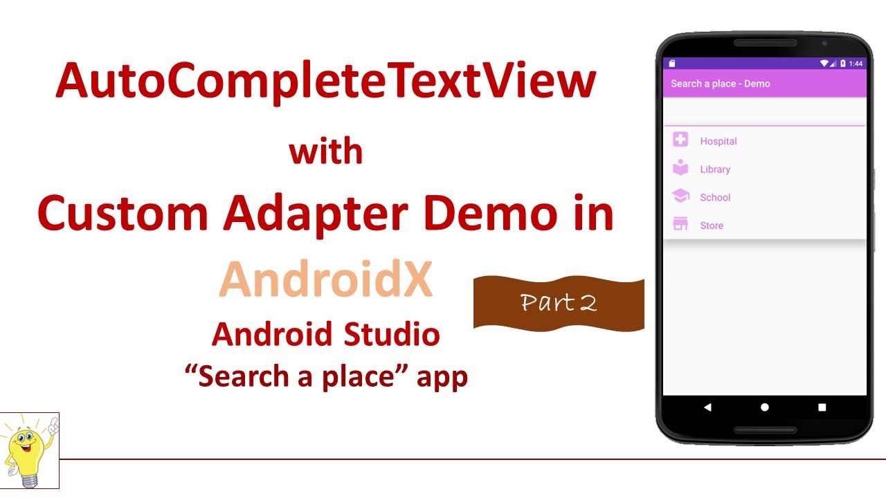 Autocompletetextview With Custom Adapter In Androidx Part 2 Youtube
