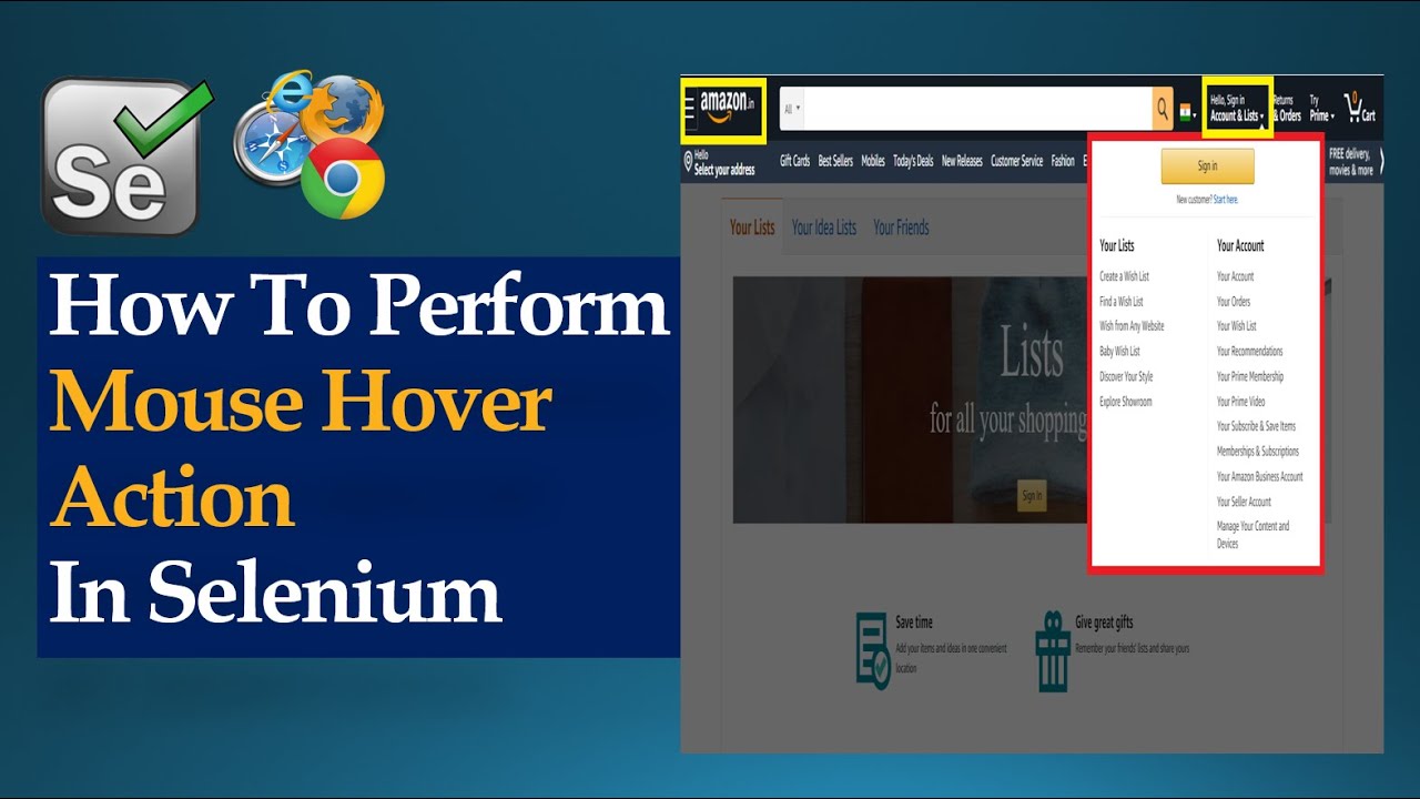 How To Perform Mouse Hover In Selenium Webdriver Youtube