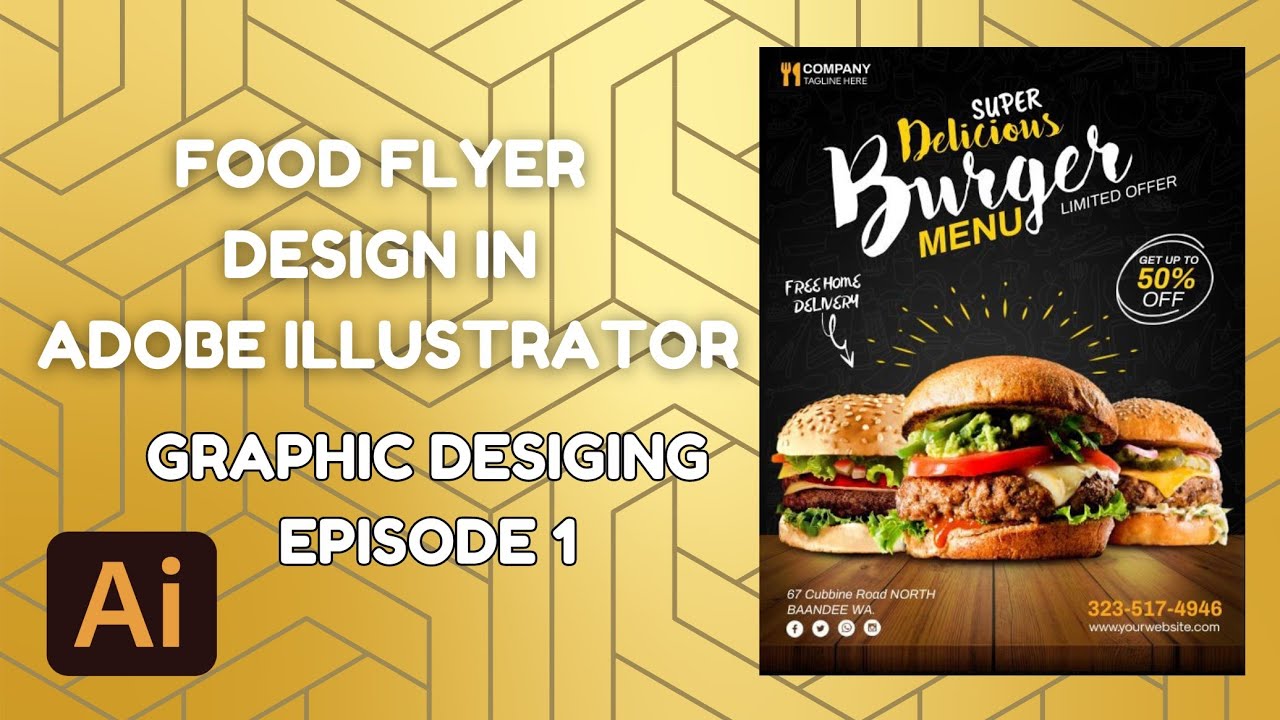 Food Flyer Design In Adobe Illustrator Illustrator Flyer Design