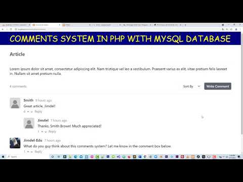 Comments System In Php With Mysql Database Youtube