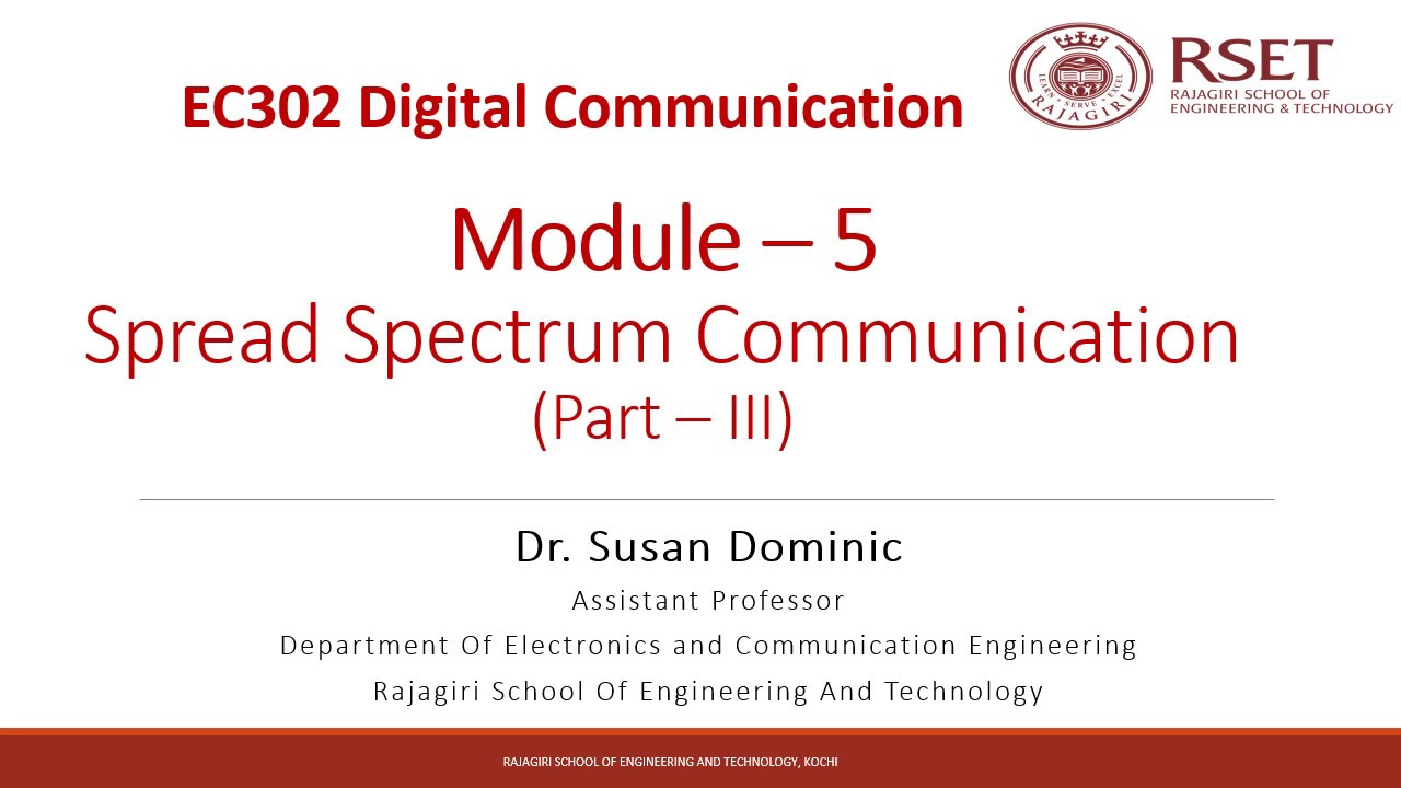 Ec302 Dc Mod5 Session3 Youtube