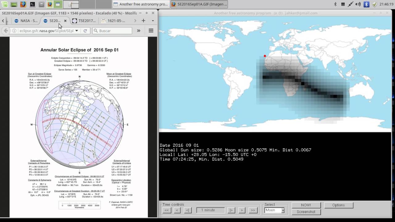 Astronomy Software Demo Ii Solar Eclipses Youtube
