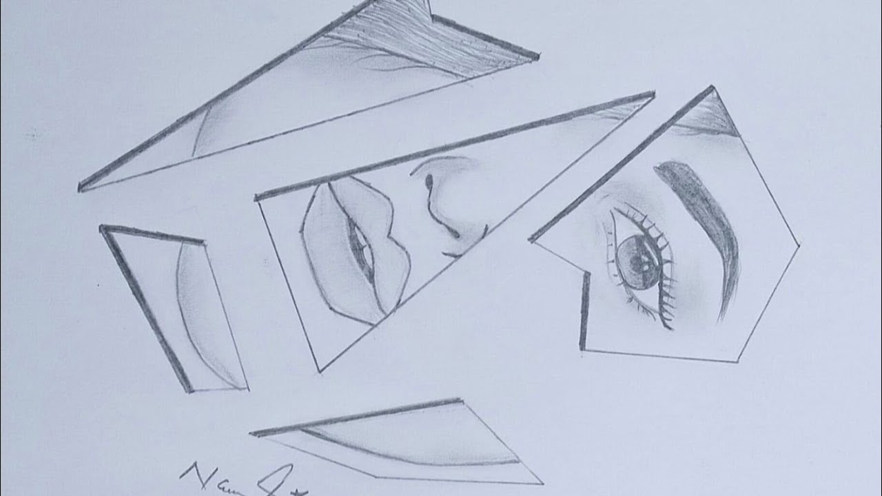 How To Draw Broken Mirror Sketch Leo S Art House Youtube