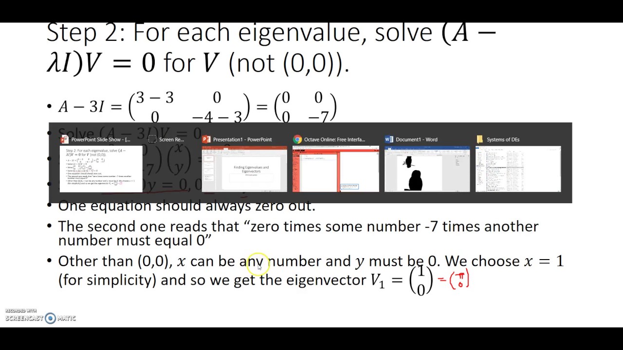 Calculating Eigenvalues And Eigenvectors Youtube