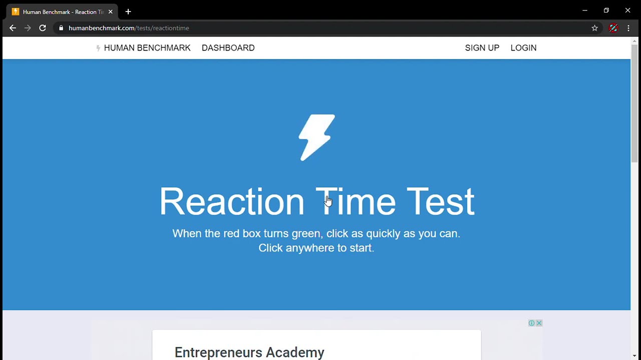 Human Benchmark Reaction Time Youtube
