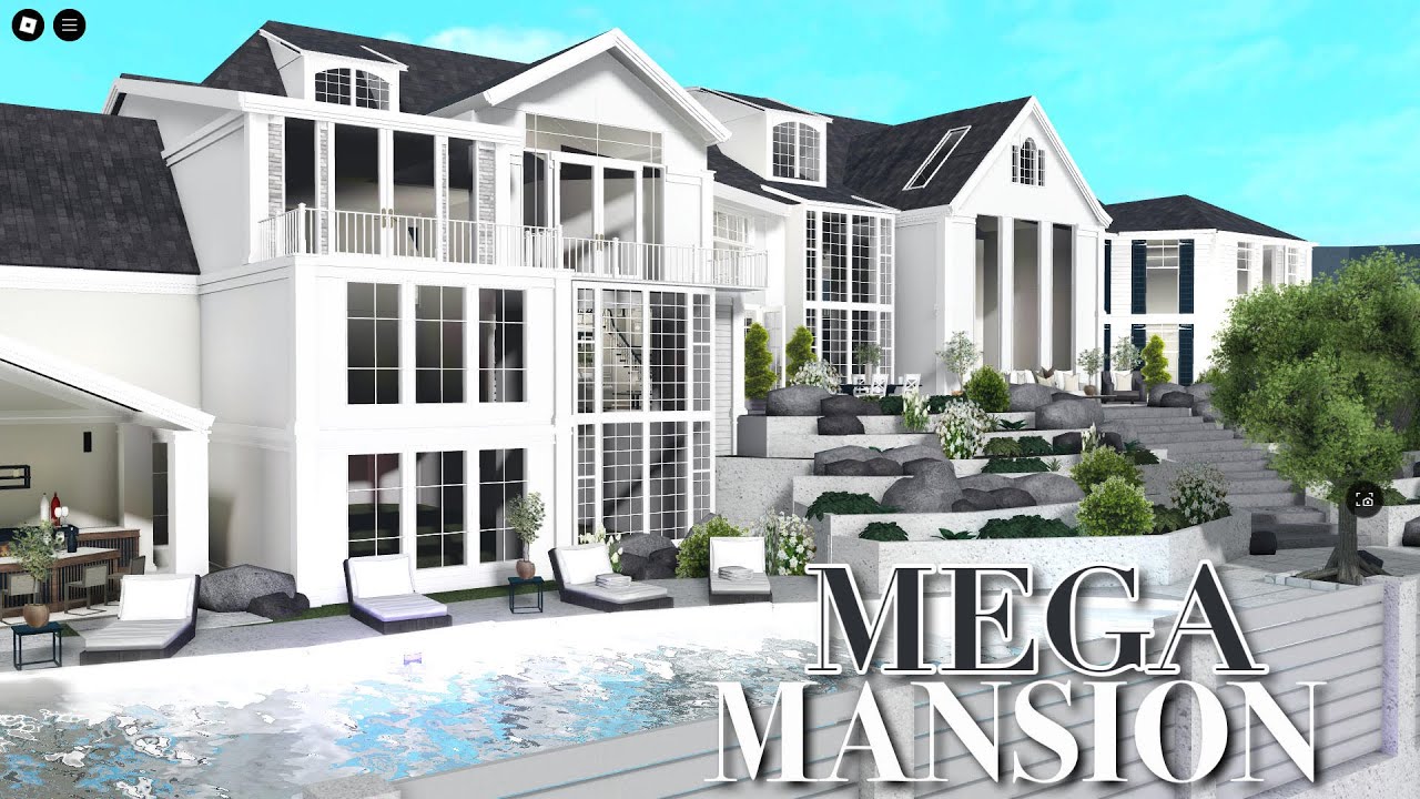 Mansion With Pool Bloxburg Speedbuild Youtube