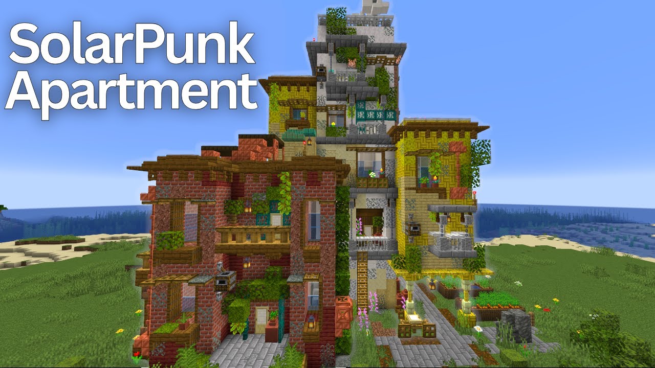 Solarpunk Apartment Build Minecraft Youtube
