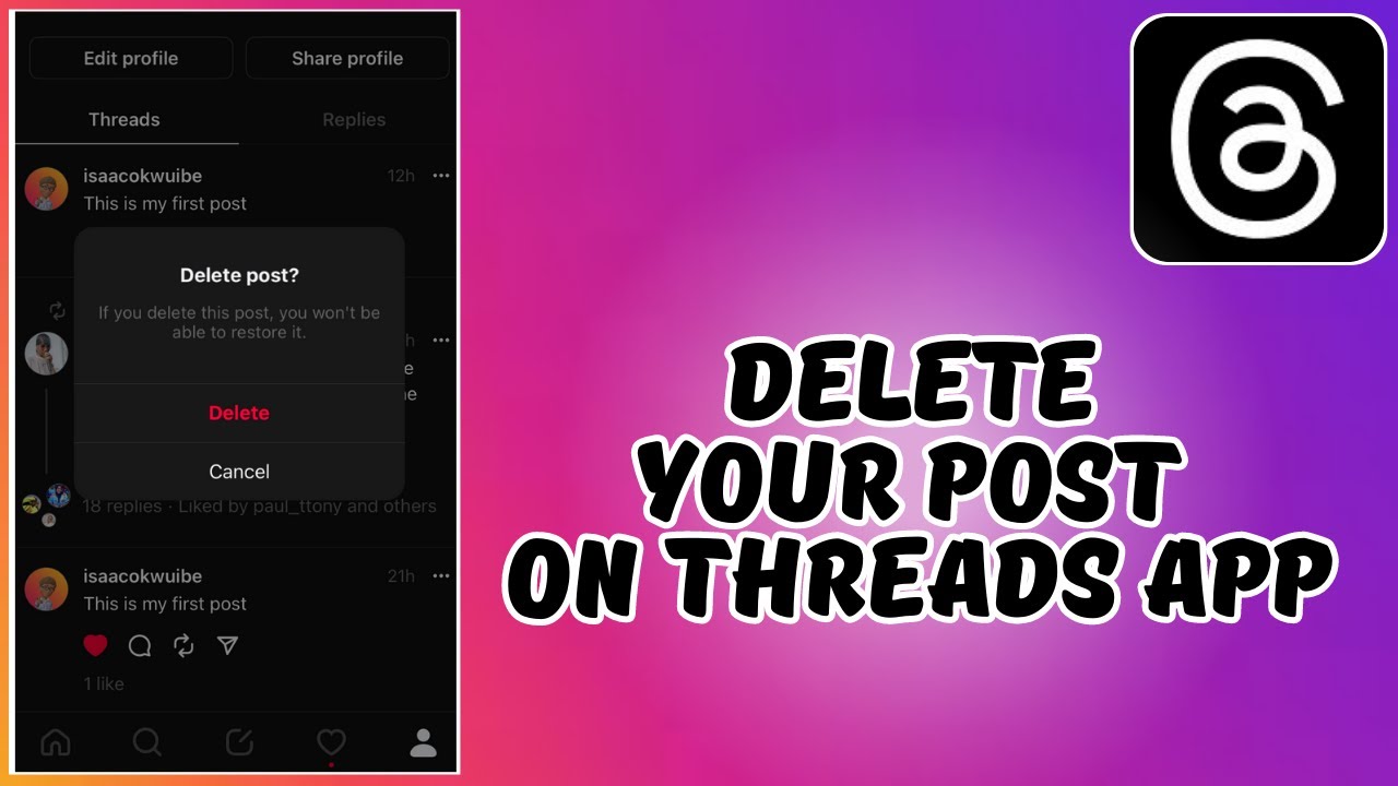 How To Delete Post On Threads Youtube