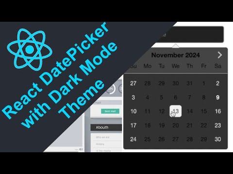 Reactjs Projects Adding Reactjs Date Picker With Dark Mode Theme Youtube