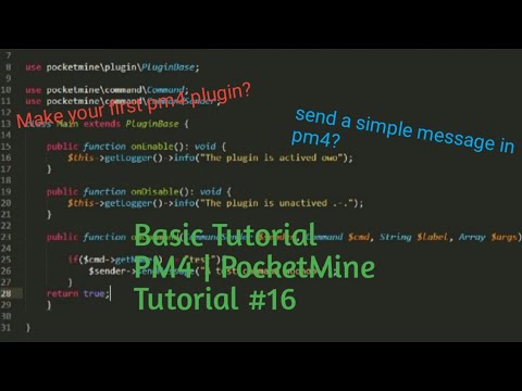 Basic Tutorial Pm4 Pocketmine Coding Tutorial 16 Youtube