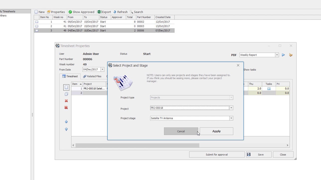06 Project Time Sheets Solidworks Manage Solfins Youtube
