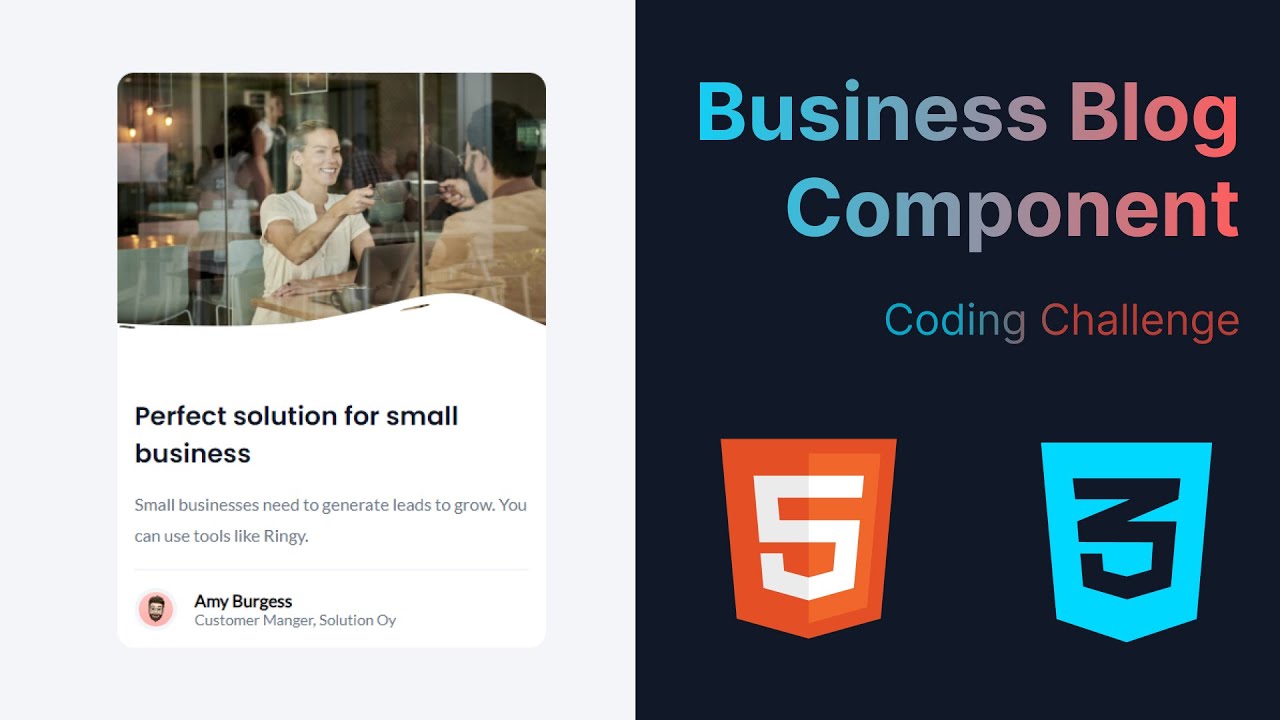 Business Blog Component Devchallenges Tsbsankara Youtube
