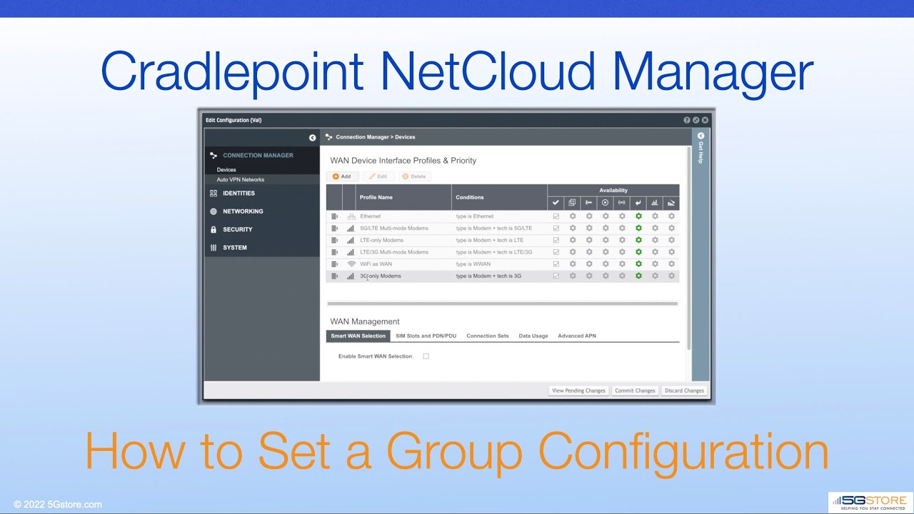 Cradlepoint Netcloud Manager How To Set A Group Configuration Youtube