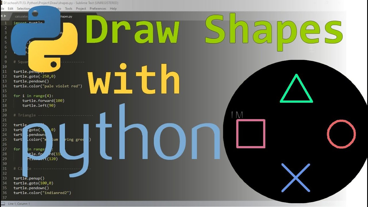 Draw Shapes In Python Beginners Youtube