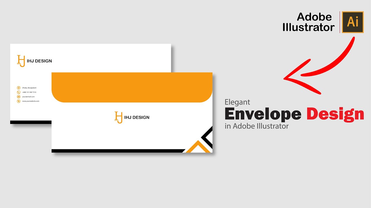 Elegant Envelope Design In Adobe Illustrator Step By Step Tutorial