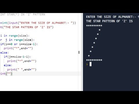Python Pattern Program Print Star In Letter Z Pattern Youtube