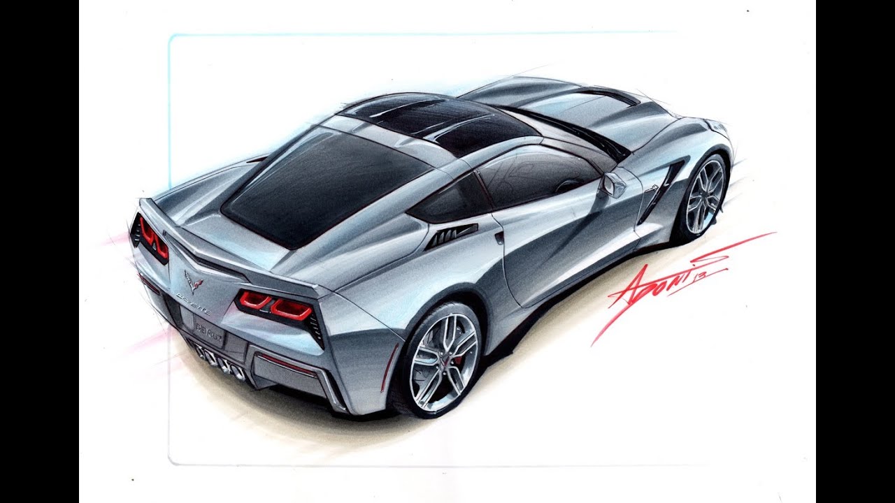 Corvette C7 Stingray 2014 Drawing By Adonis Alcici Youtube