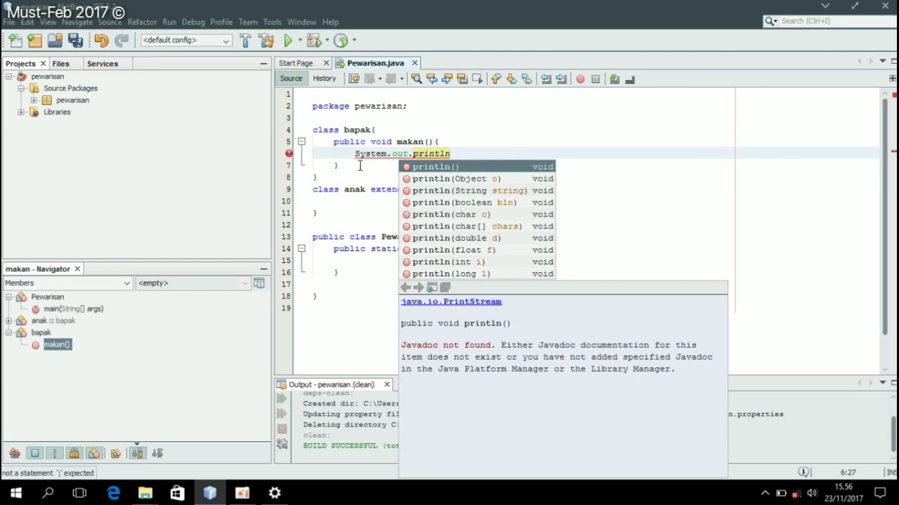Contoh Penggunaan Inheritance Java Oop Youtube