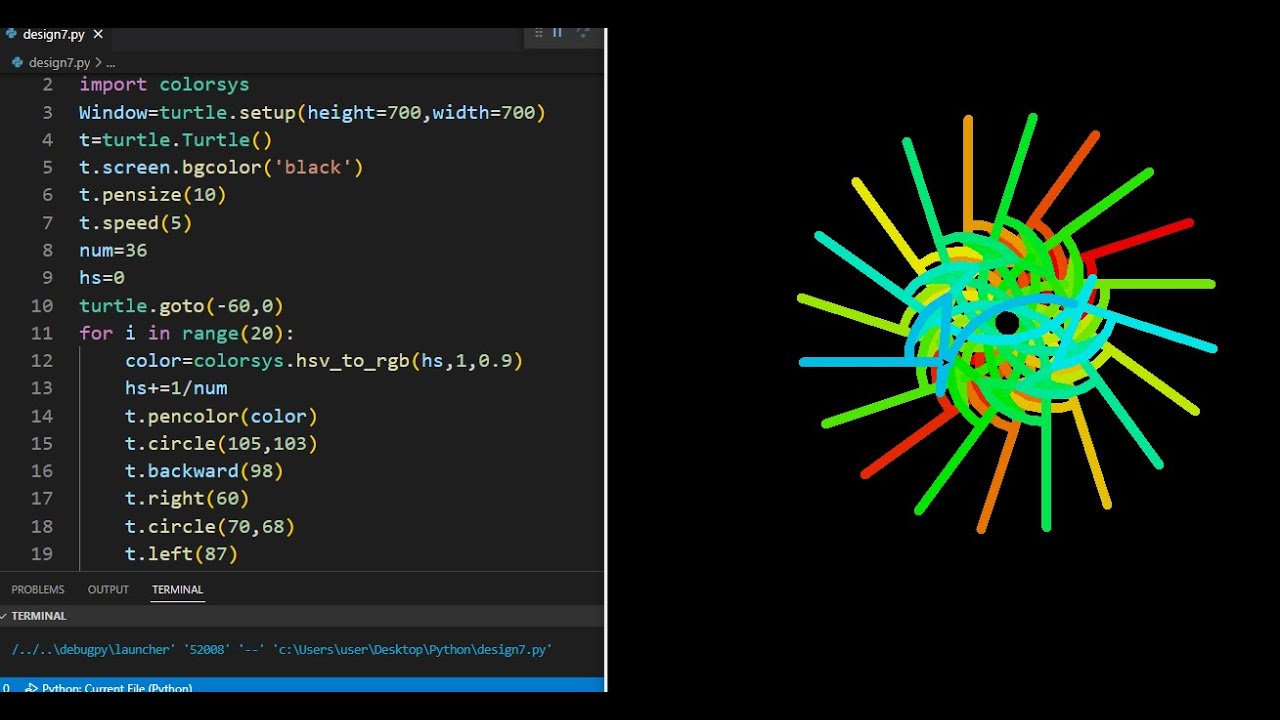 How To Draw A Beautiful Flower Using Python Youtube
