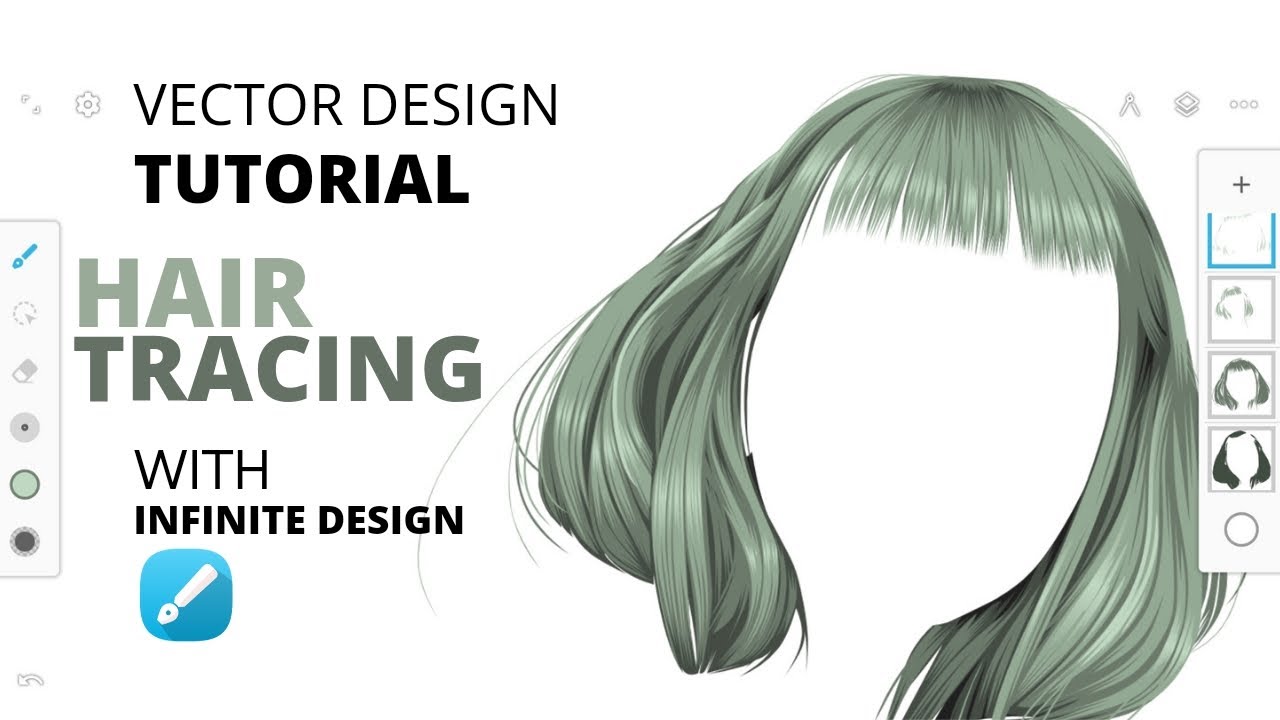 Tutorial Vector Design Cara Menggambar Rambut Infinite Design Youtube