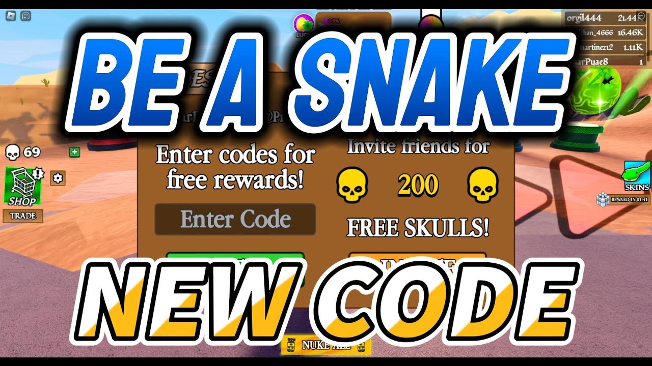 New Be A Snake Code How To Redeem Youtube