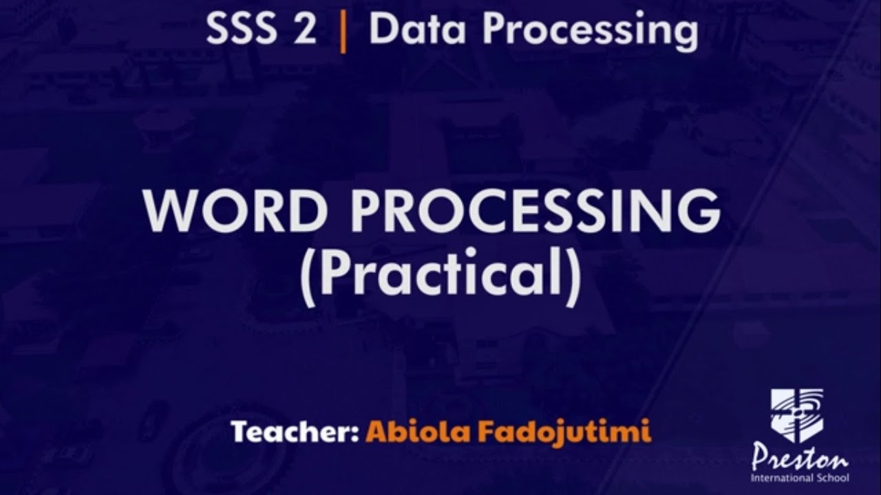 Word Processing Practical Sss2 Data Processing Youtube