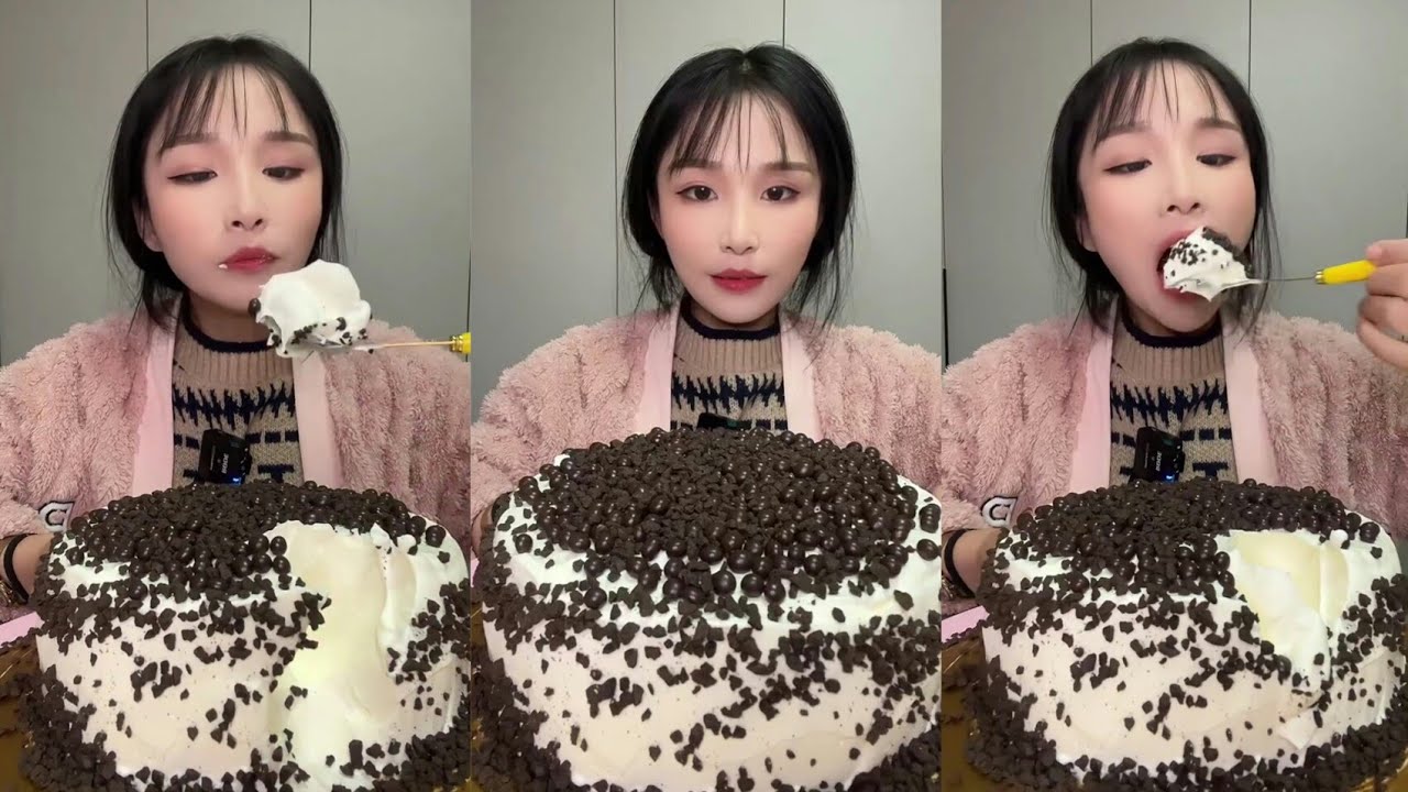 Asmr Mukbang Cream Cake Food Eating Show Youtube