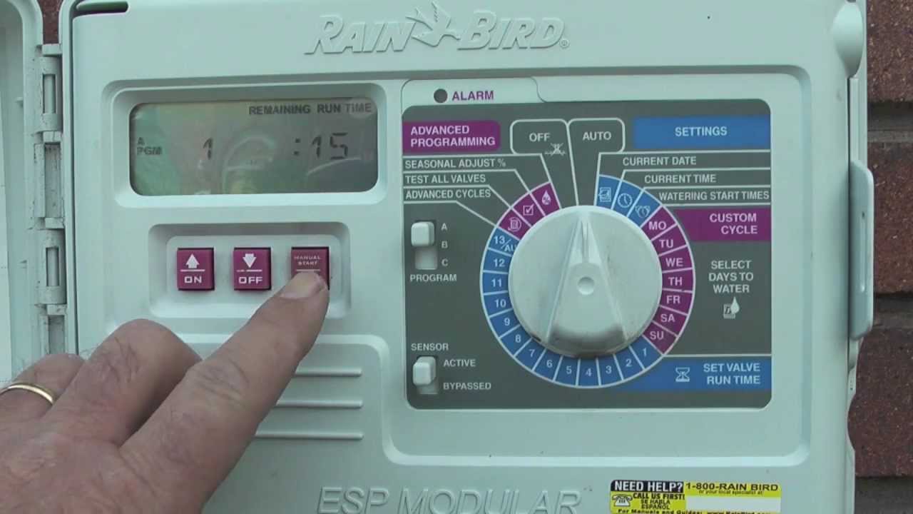 Using Rain Bird Esp Timer S Manual Start Youtube