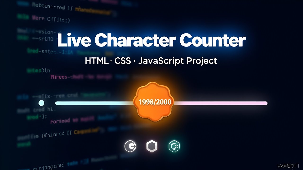 Live Character Counter Using Html Css Javascript Javascript Project