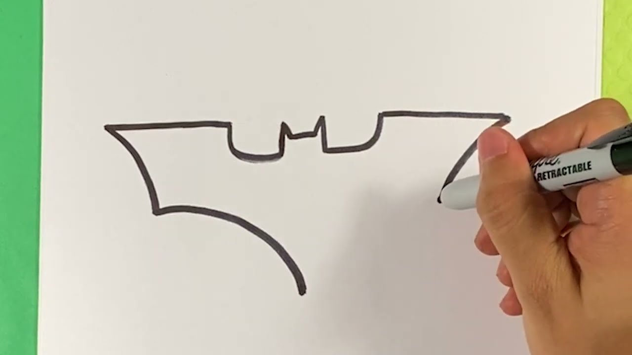 Easy How To Draw Batman Logo Youtube
