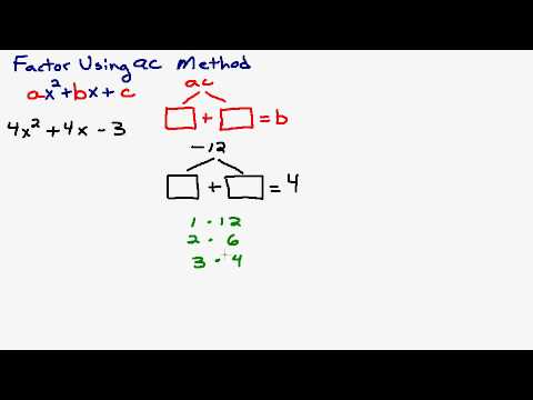 Intro To The Ac Method Factoring A Trinomial With Lead Coefficient